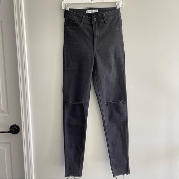 Zara | Jeans | Zara Basic Denim Black Distressed Skinny Jeans | Poshmark